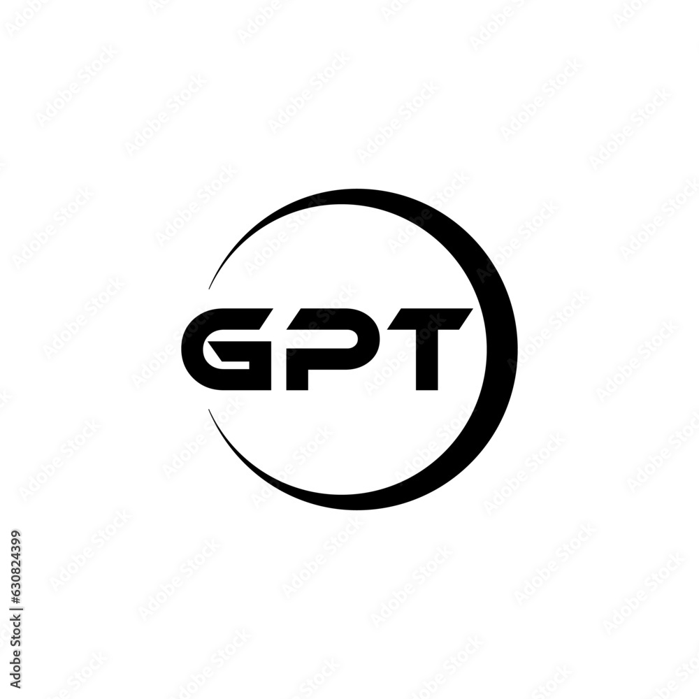 GPT letter logo design with white background in illustrator, cube logo ...