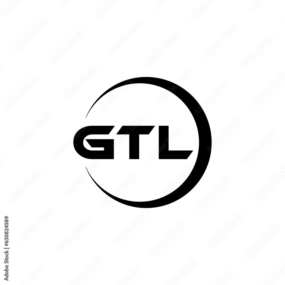 GTL letter logo design with white background in illustrator, cube logo ...