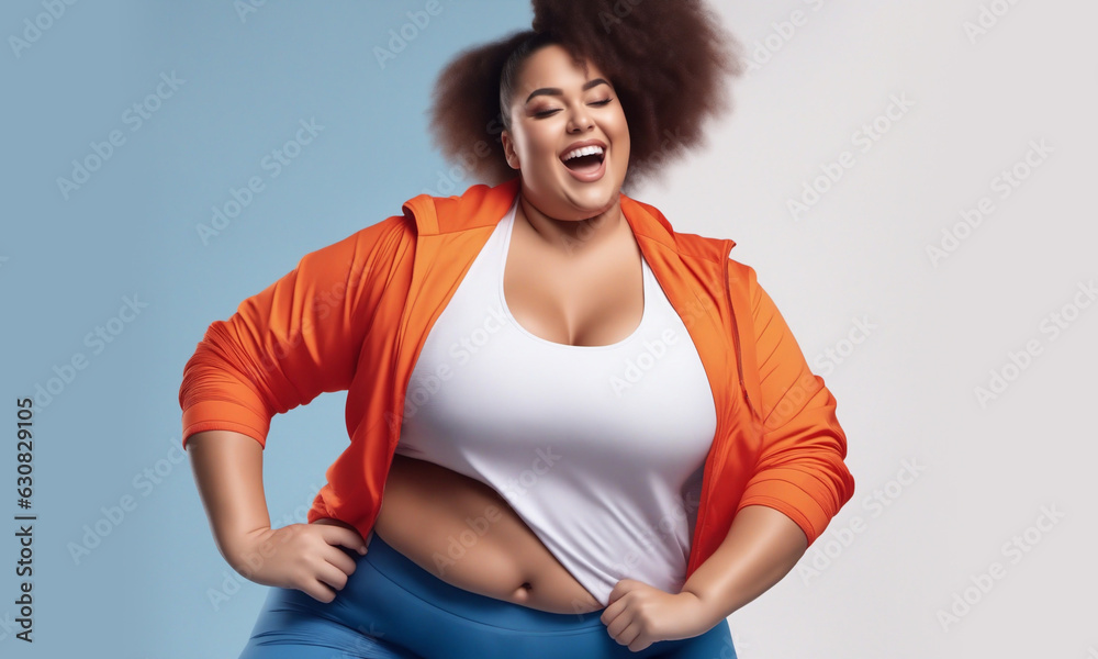plus size female model having fun in the studio created with Generative ...