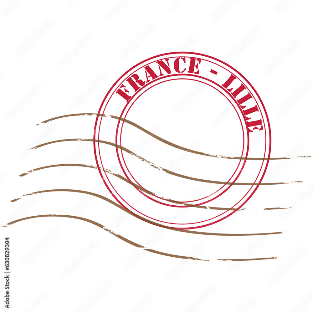 Timbre France région Lille, estampe timbre rouge, estampiller, Stock ...