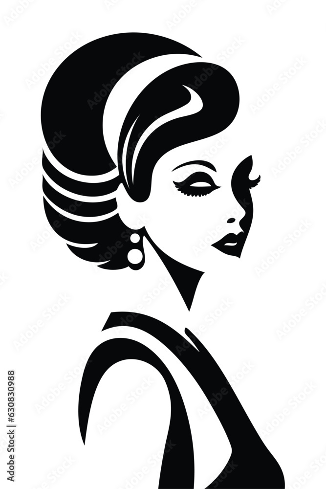 Girl clipart vector illustration. Elegance beautiful woman concept art ...