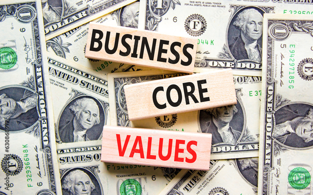 Business core values symbol. Concept words Business core values on ...