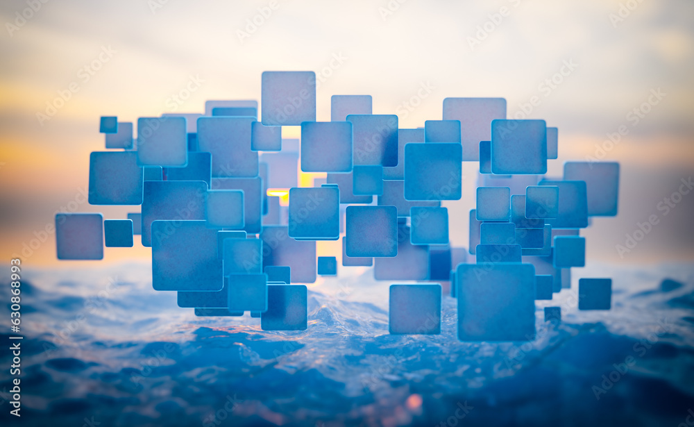 Abstract 3D background with dark hexagon, modern technology background ...