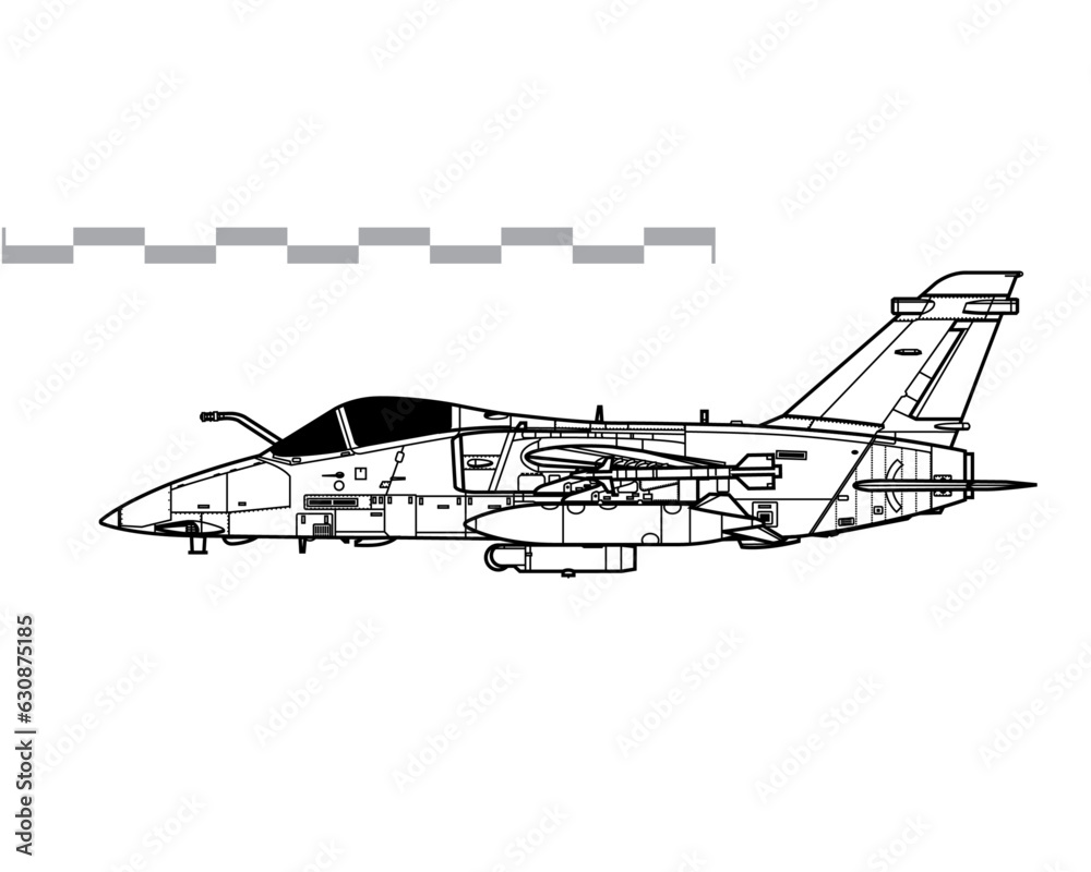Vetor de AMX International A-11 Ghibli. Vector drawing of light ground ...
