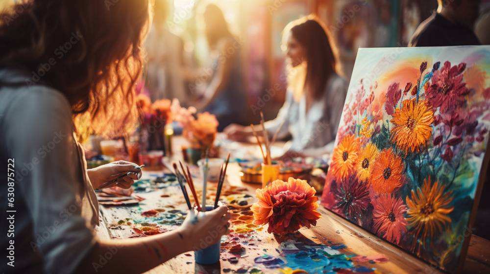 An inspiring art therapy session with vibrant colors and creative ...