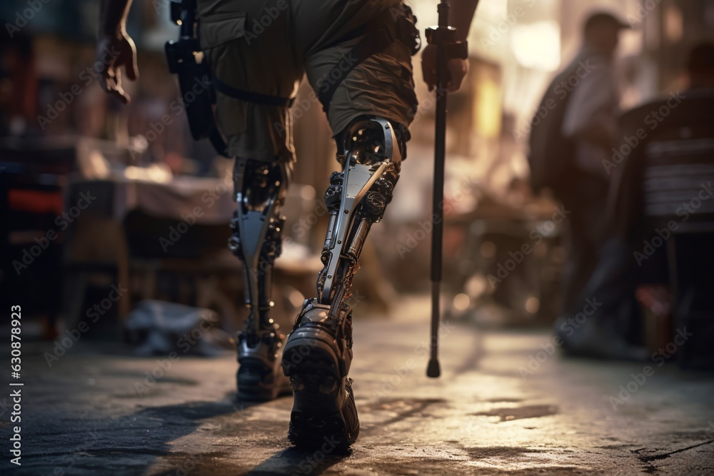 Bionic prosthetic leg. Cybernetic technologies in prosthetics. Leg ...