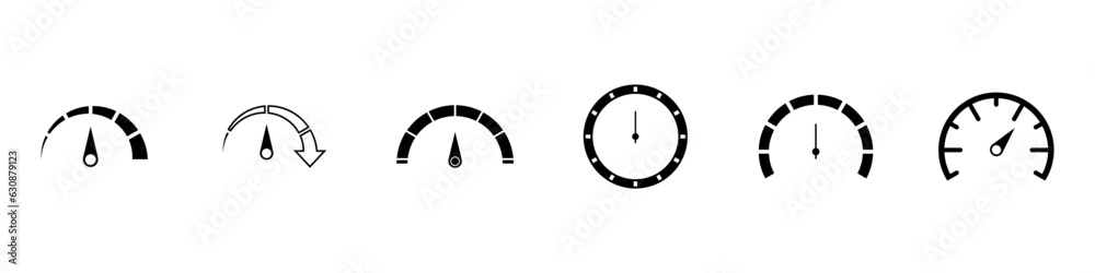 Poster Vector set of gauge scales. Different indicators with arrow ...