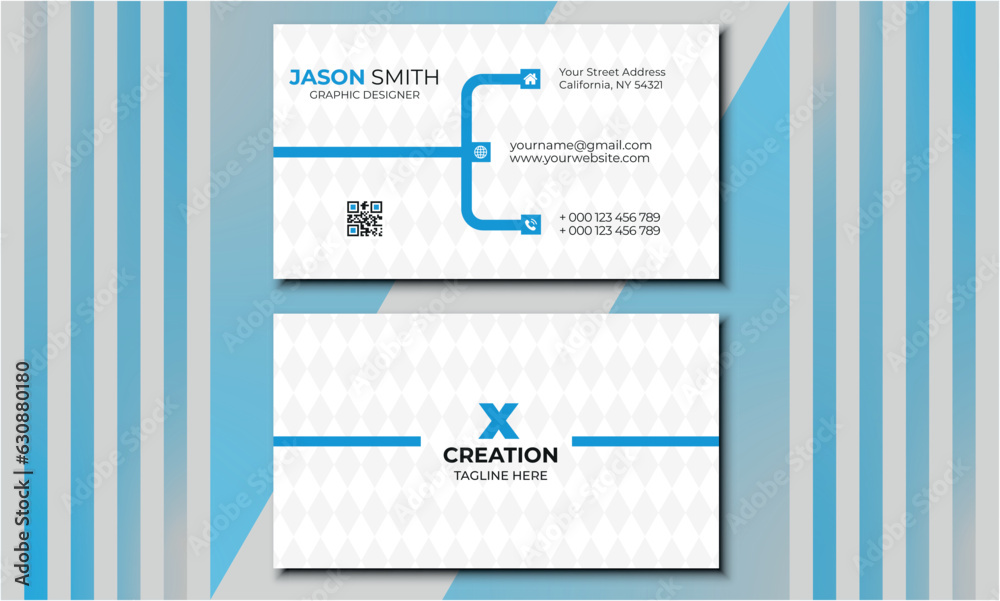 simple business card design, Flat business card design vector, Personal ...