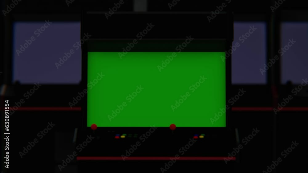 Arcade retro machine with green screen. Stock ビデオ | Adobe Stock