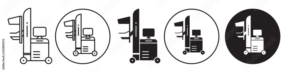 Mammography Machine symbol Icon. Vector logo of mammogram medical x ray ...