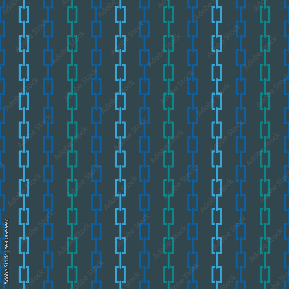 Blue green playful chain vertical dark background texture print. Vector ...