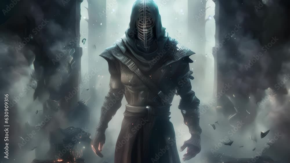 An unsettling figure casting a spell of death and destruction. Fantasy ...