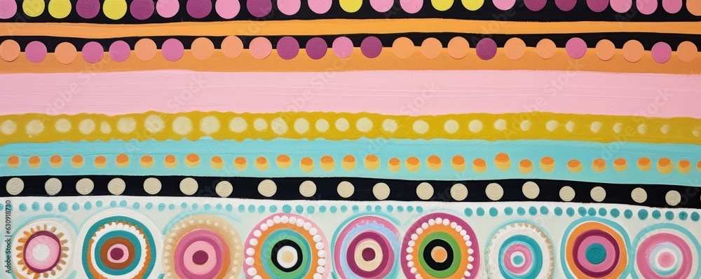 Stylised abstract border in traditional art. Represent dot painting ...