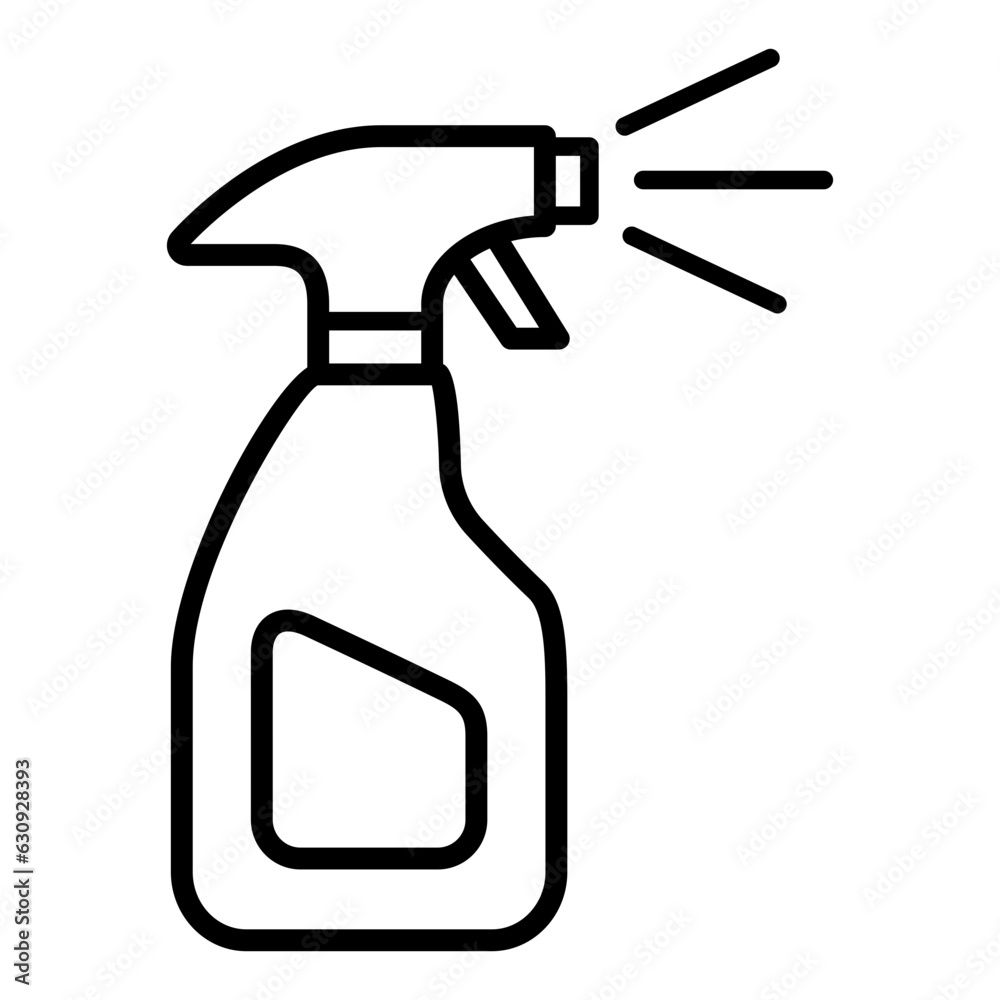 Black single spray cleaner line icon, simple clean up tool flat design ...