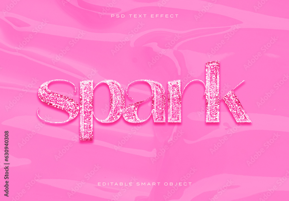 Spark Pink Text Effect Mockup Stock Template | Adobe Stock