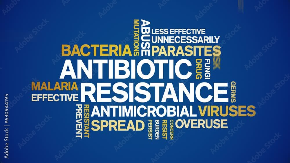 Antibiotic Resistance animated tag word cloud;text design animation ...