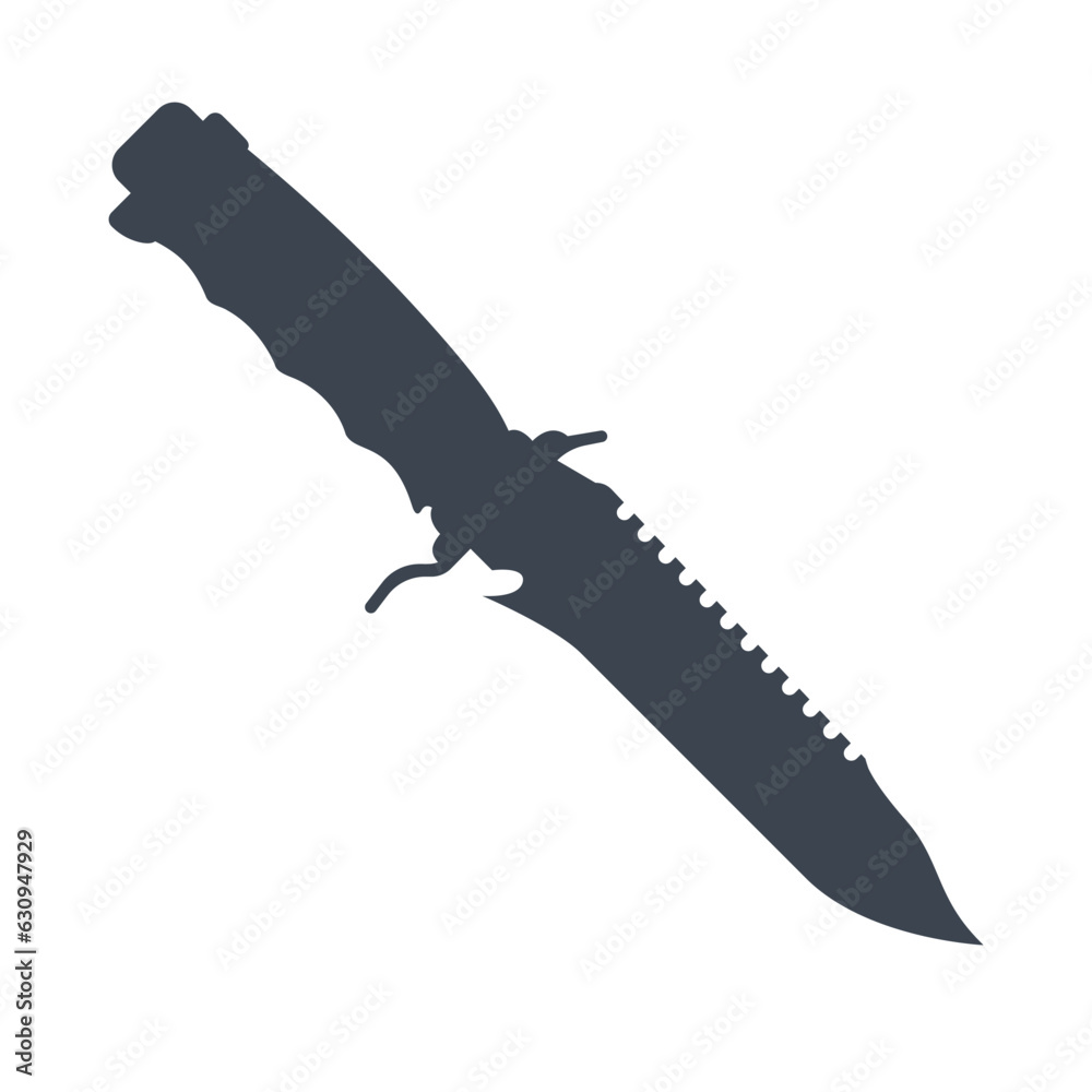 Sharp knife silhouette vector illustration. Cartoon drawing of police ...