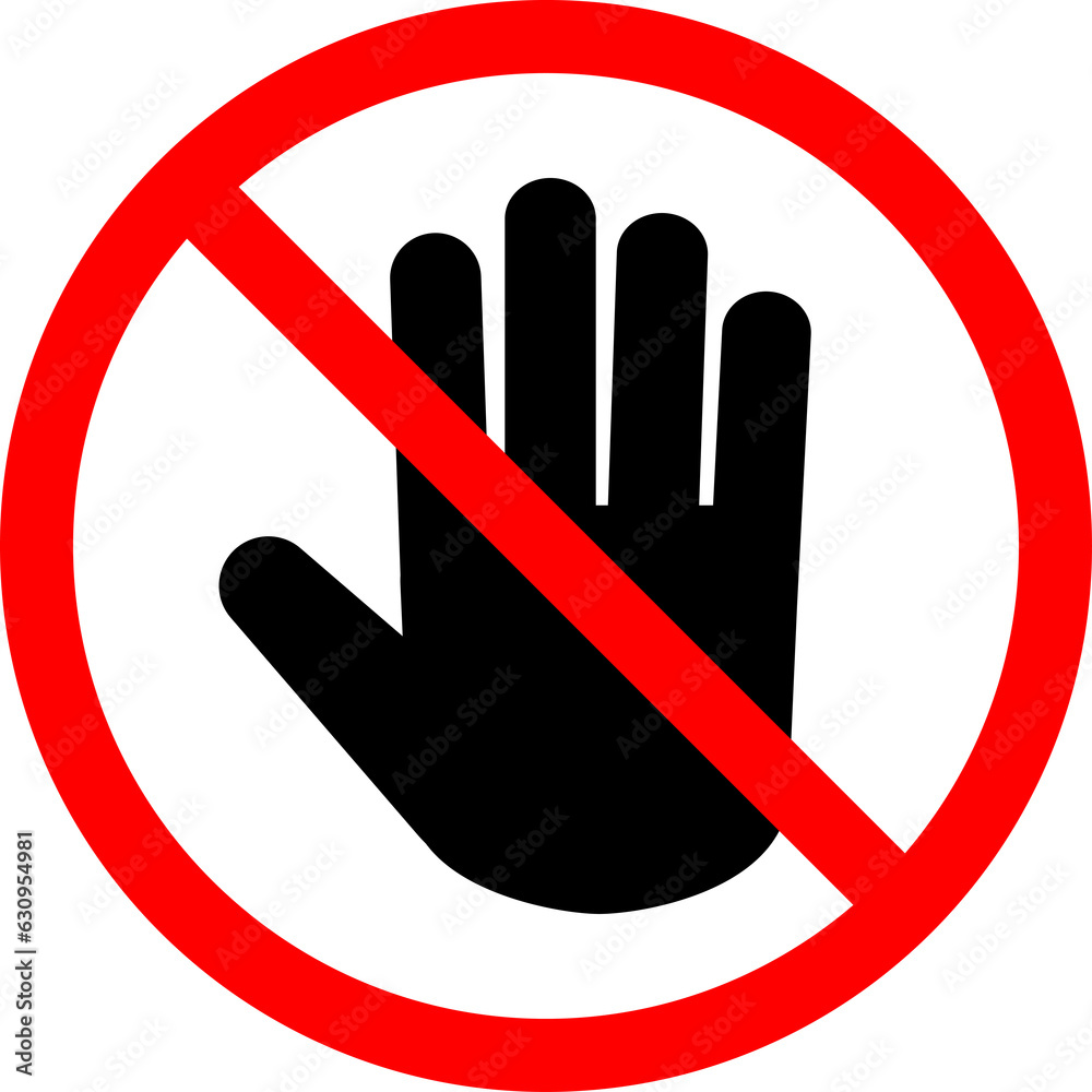 Poster No entry, stop sign, do not touch icon – Muurposter | Europosters