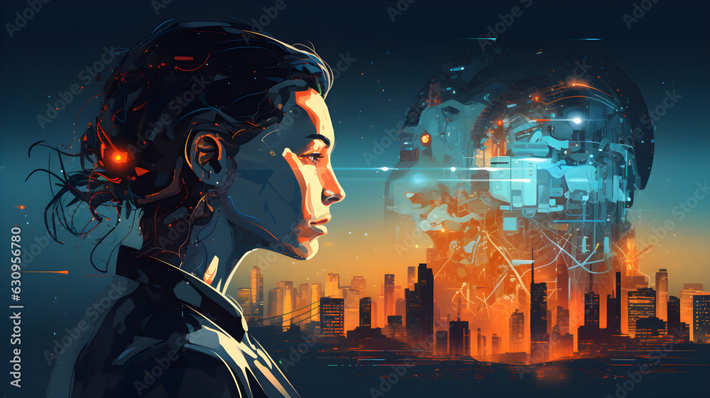Abstract background for a presentation future of ai hi-technology theme ...