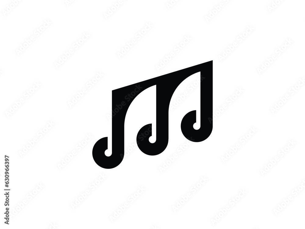 letter M with musical notes logo design Stock Vector | Adobe Stock