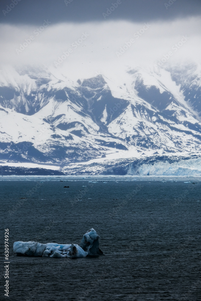 Cruise to Hubbard Glacier Bay in Alaska with floating ice bergs and ...