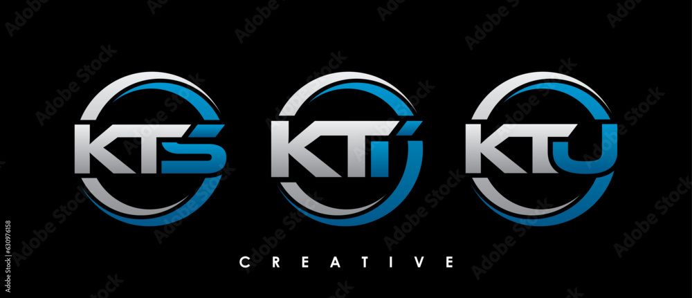 KTS, KTT, KTU Letter Initial Logo Design Template Vector Illustration ...