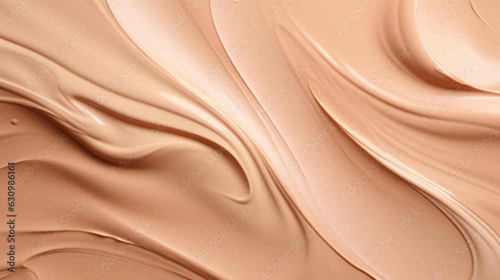 Cosmetic smears of creamy dark skin texture on a beige background Stock ...