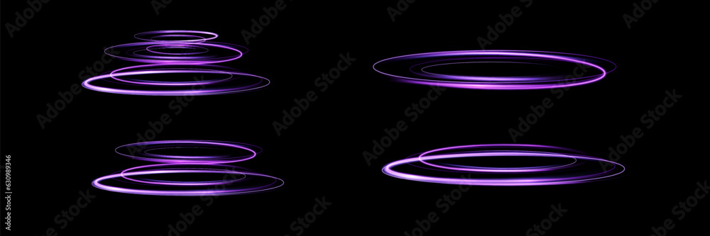 Neon magic circle.Futuristic light circle for background.Light frame ...