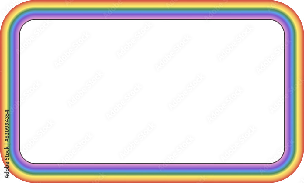 Rounded Rectangle frame Rainbow frame spectrum colorful color gradient ...