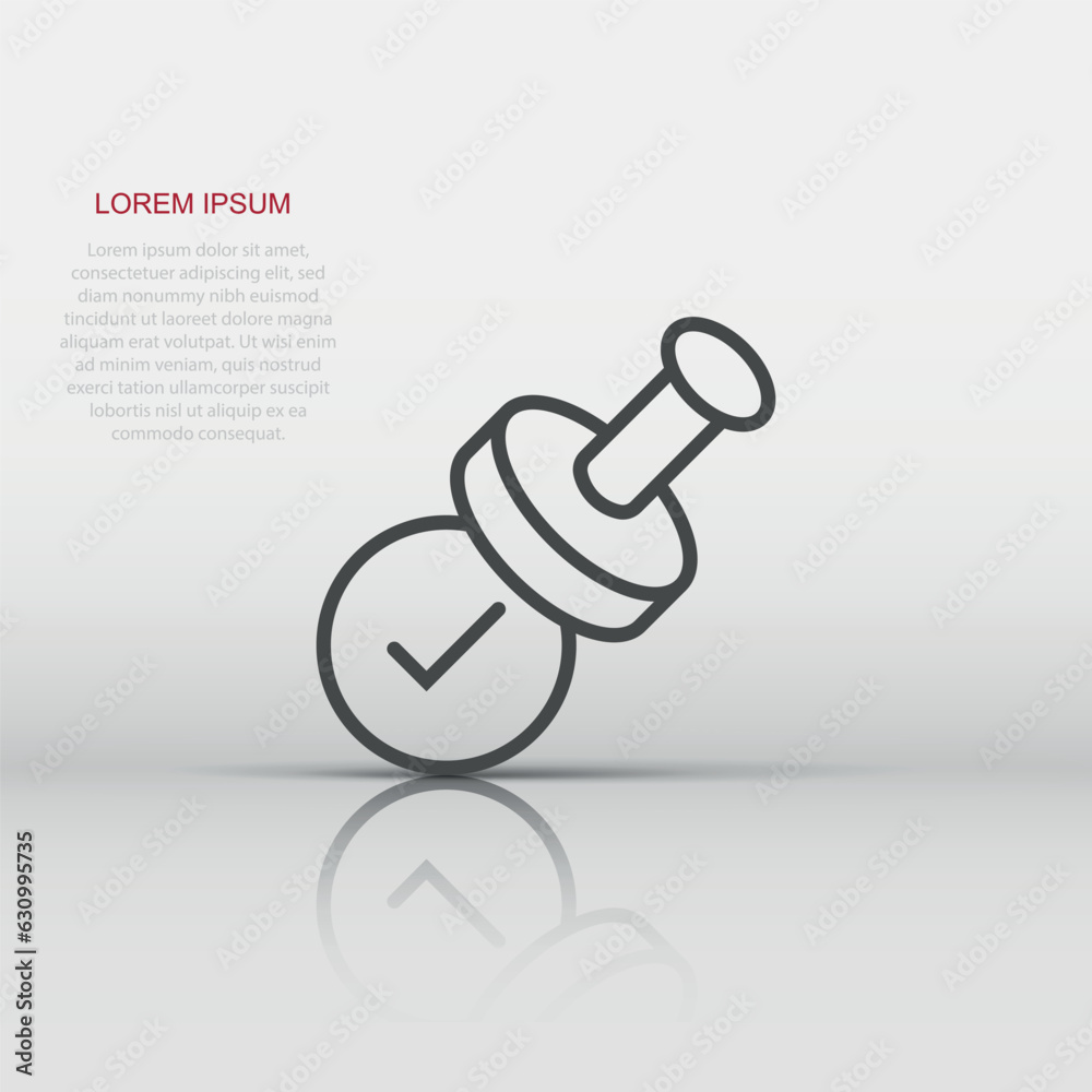 Approve stamp icon in flat style. Accept check mark vector illustration ...