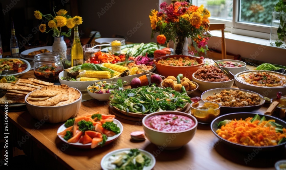 The feast table was a cornucopia of flavors, with dishes ranging from ...