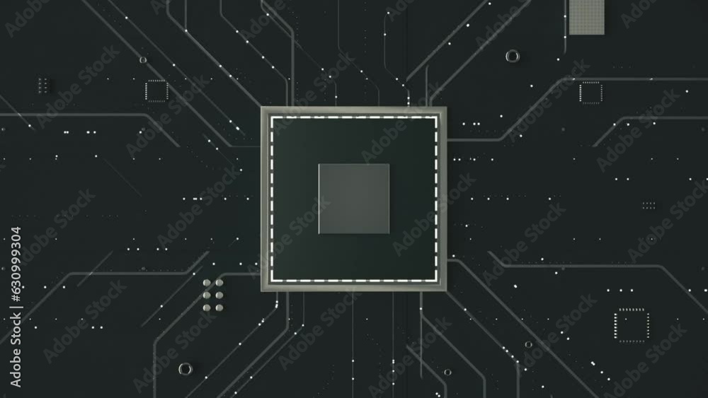 oncept animation shows the process of turning on the CPU in the ...