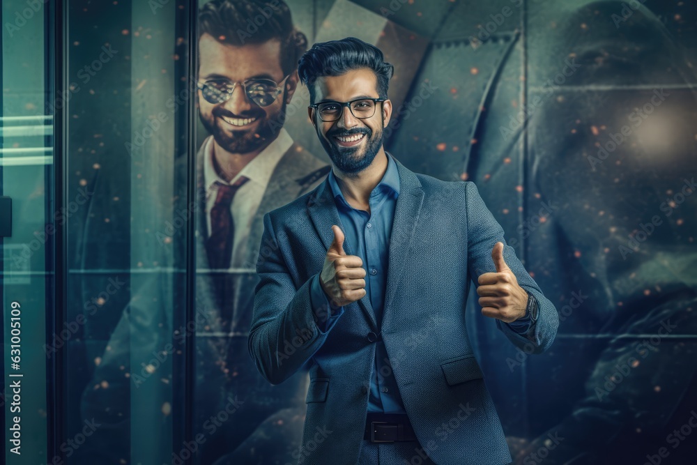 Successful Businessman in Suit and Tie Poses for a Photo, A Fictional ...