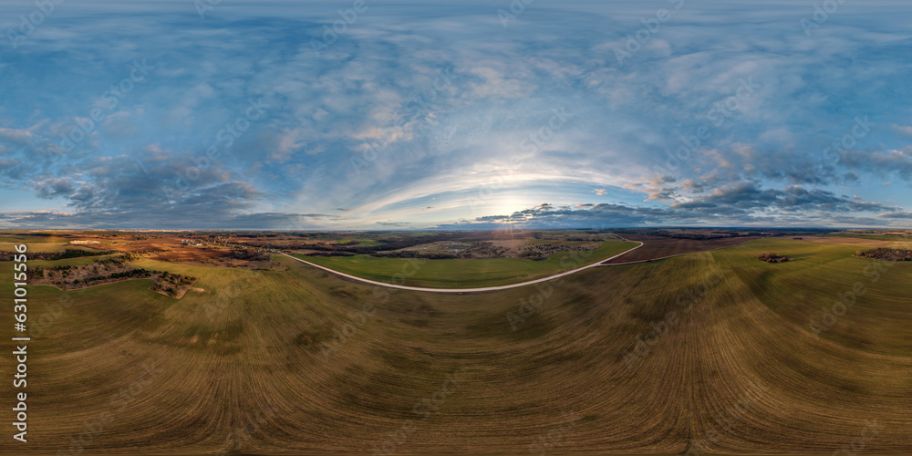 aerial full seamless spherical hdri 360 panorama view from great height ...