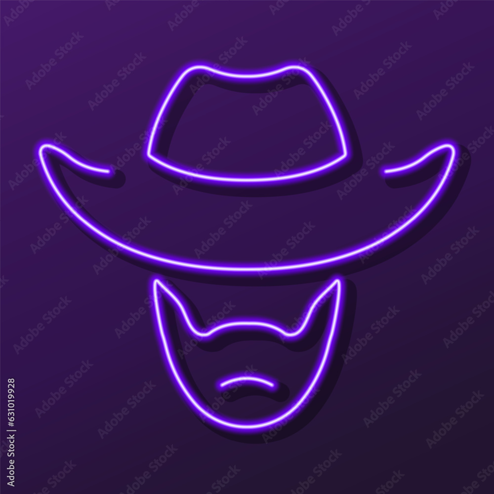 cowboy neon sign, modern glowing banner design, colorful modern design ...