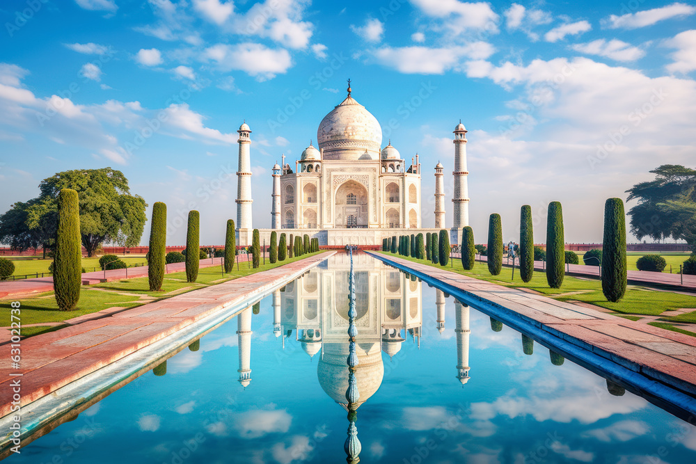 breathtaking view of the Taj Mahal, a magnificent palace and tomb ...