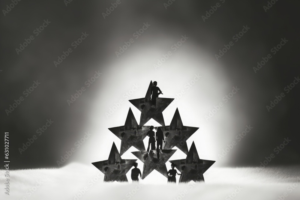 Dream team, all-star concept. A team or group of stars in a pyramid ...