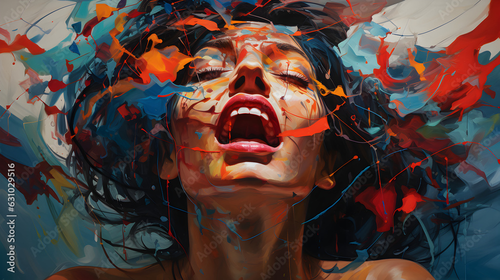 Abstract shapes and colors representing the lasting impact of PTSD ...