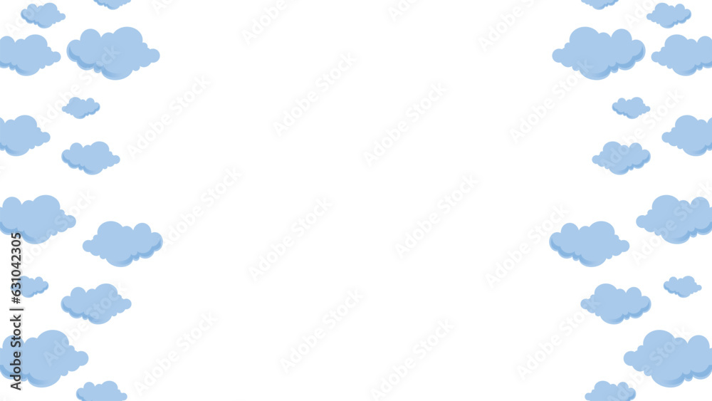 Vector flat style blue clouds frame template design. Flat design of ...
