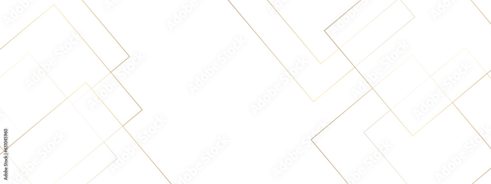 Abstract white background with square gold line shapes. Stock Vector ...