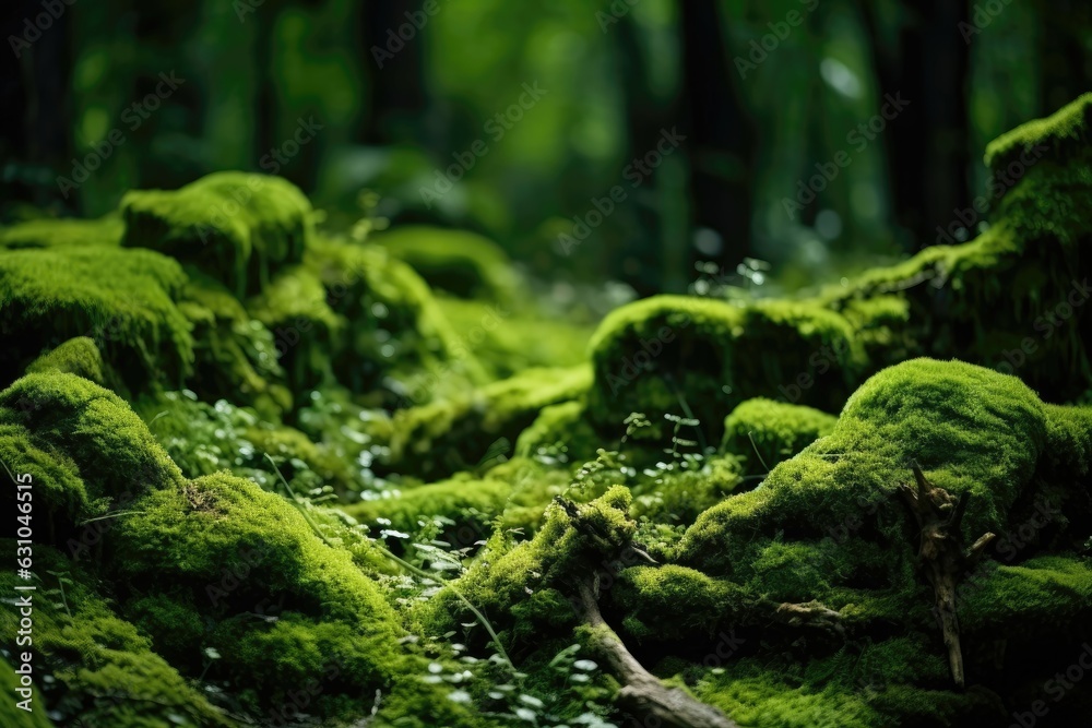 Enchanted forest moss texture background, luminescent and mystical mossy surface, whimsical and ...