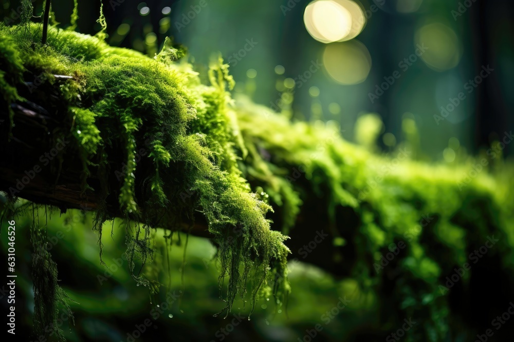 Enchanted forest moss texture background, luminescent and mystical mossy surface, whimsical and ...