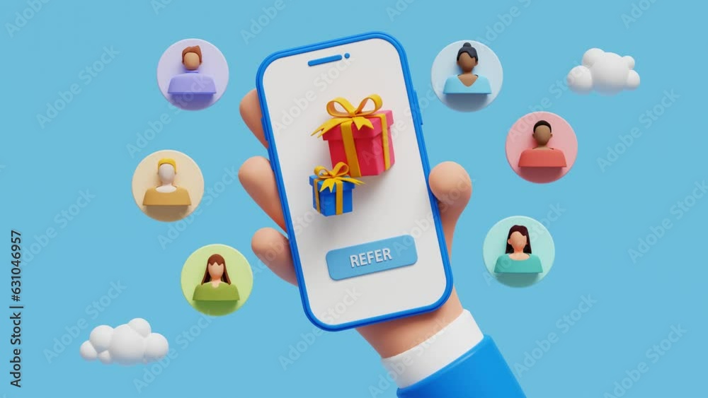 Referral Program 3d animation, Get Rewards by Inviting People to Join ...