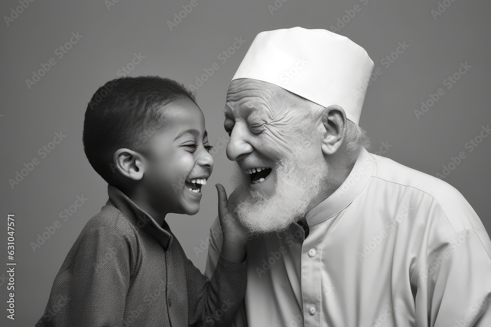 An old man and a child sharing a joyful moment Fictional Character ...