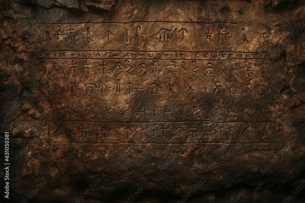 Runic stone texture background, ancient and mysterious runic engravings ...