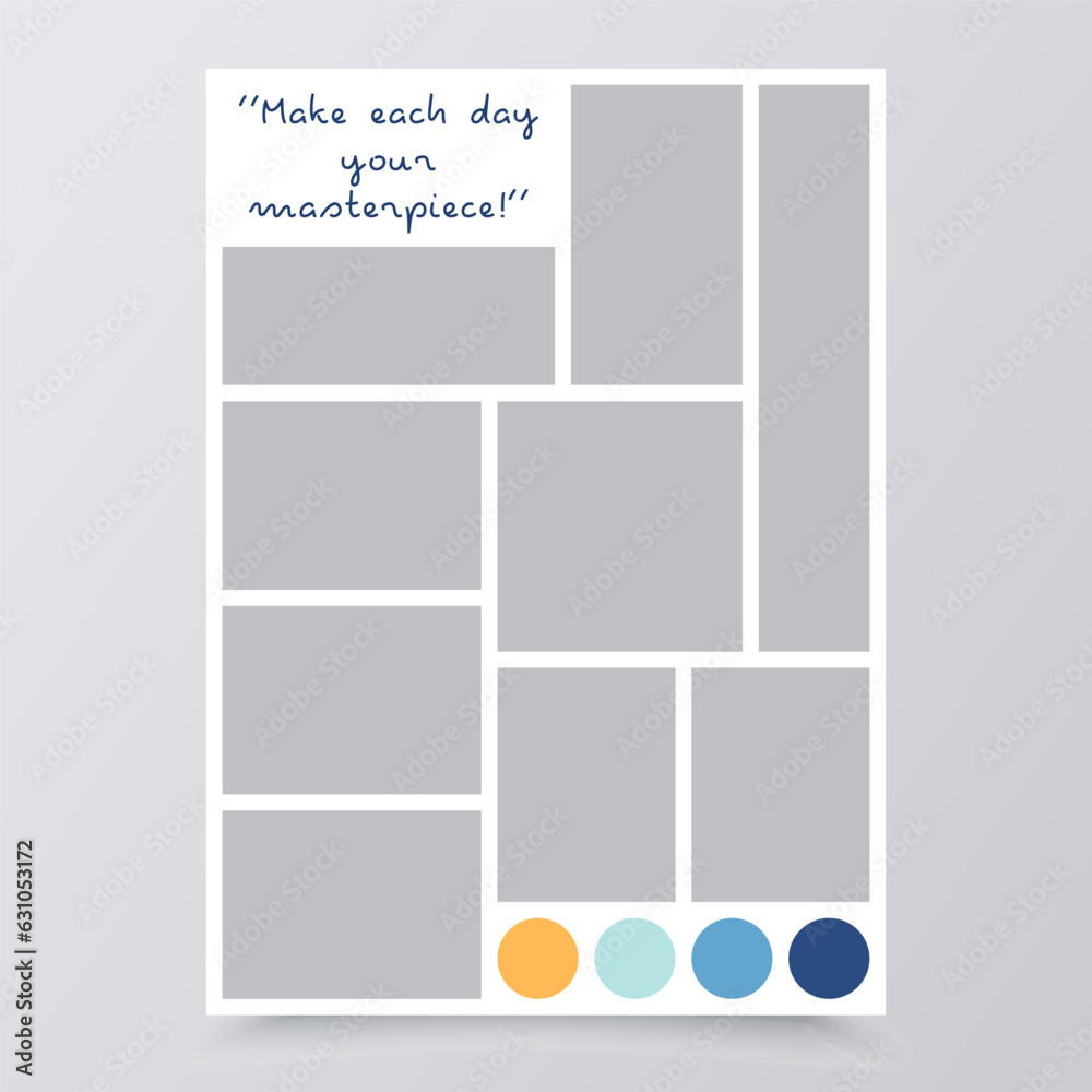 Moodboard template. Photo collage layout. Mood board background. Mosaic ...