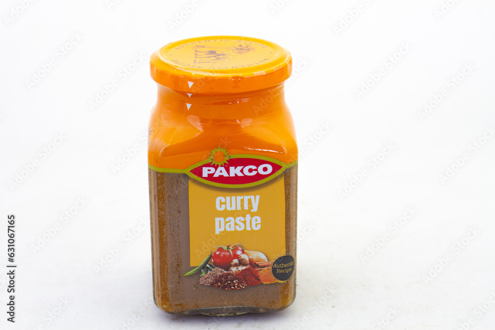 Johannesburg, South Africa - Pakco curry paste isolated on a clear ...