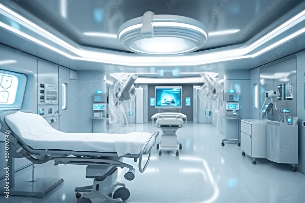 Examination room in a hospital or clinic with diagnostic imaging ...