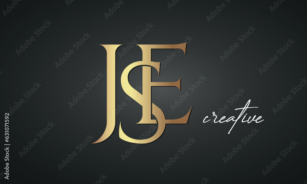 luxury letters JSE golden logo icon premium monogram, creative royal ...