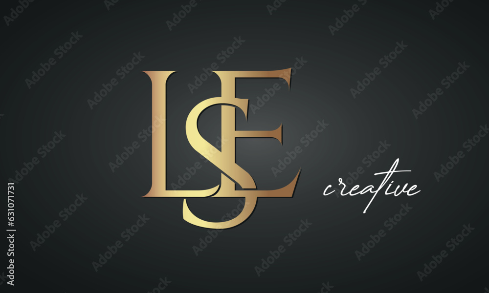 luxury letters LSE golden logo icon premium monogram, creative royal ...